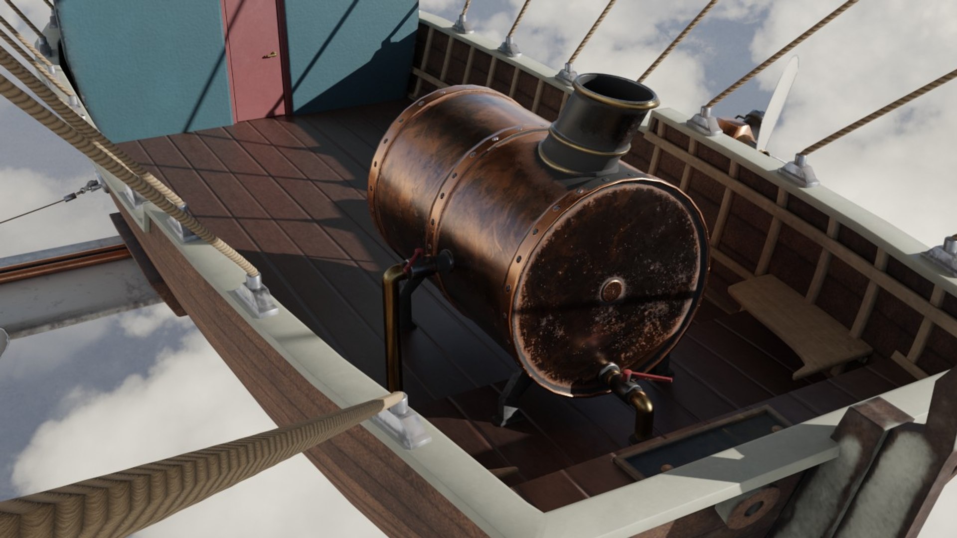 Steampunk Airship Steam Engine 3D Model - TurboSquid 1526033