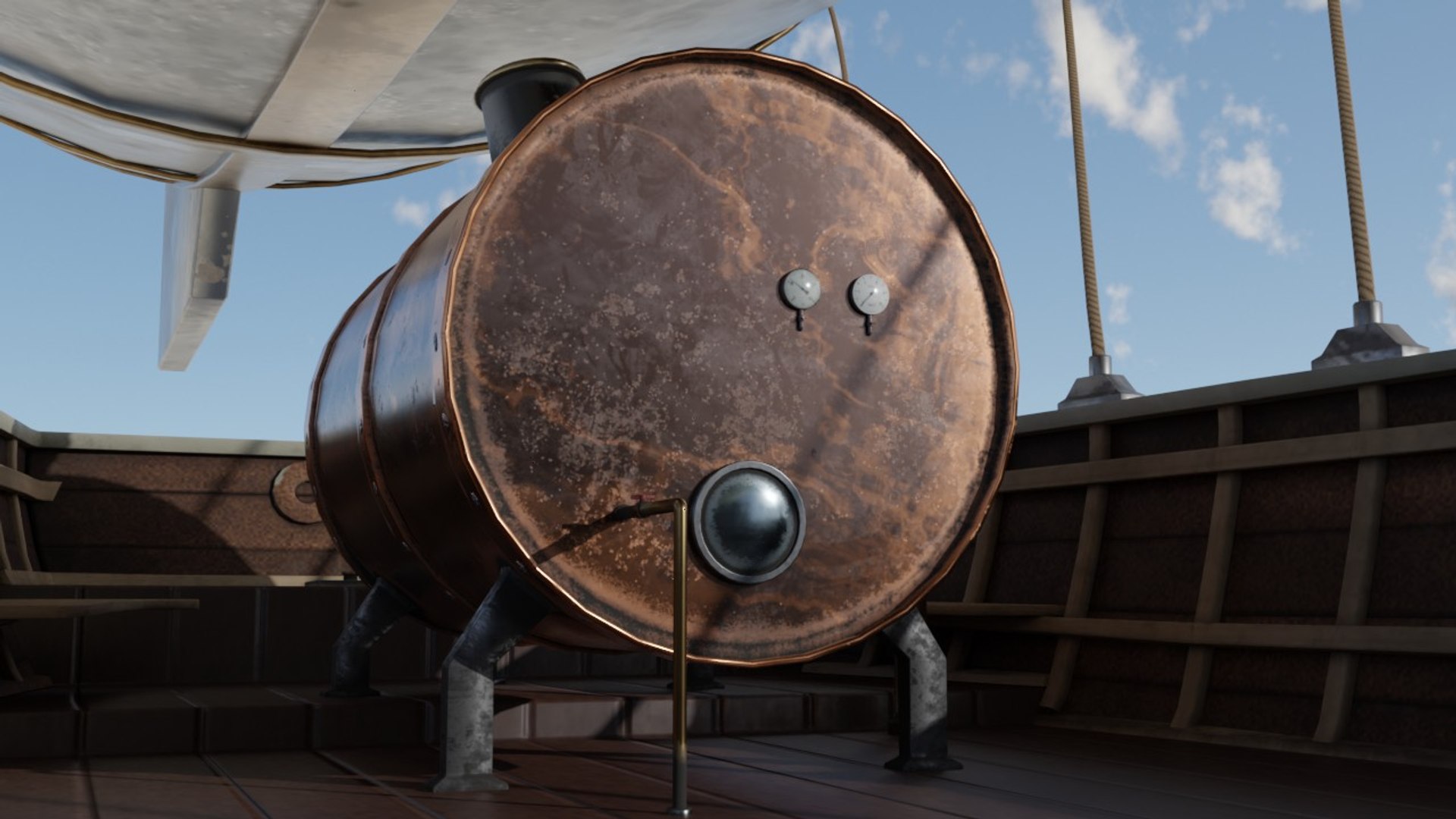 Steampunk Airship Steam Engine 3D Model - TurboSquid 1526033