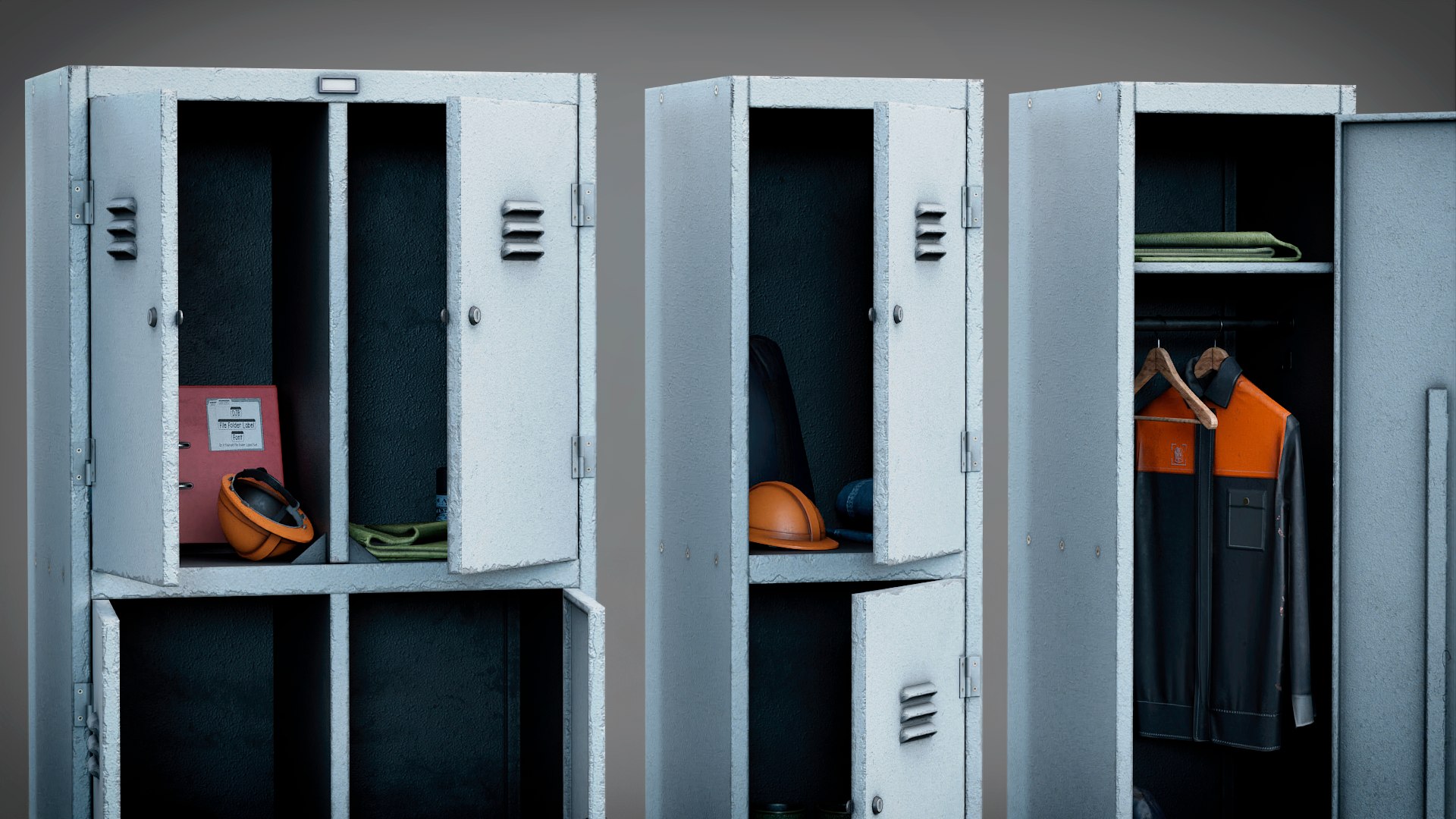 3D Lockers Pack with Props GameReady - TurboSquid 2182290