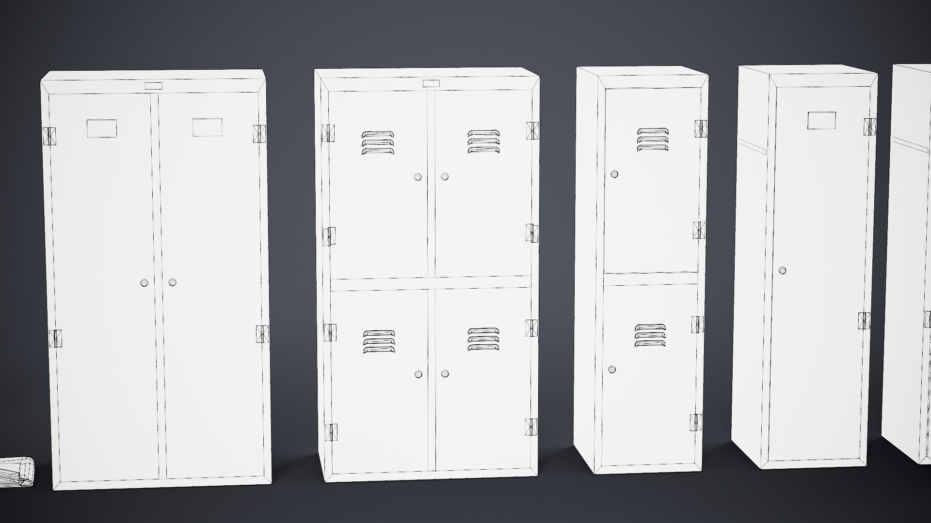 3D Lockers Pack with Props GameReady - TurboSquid 2182290