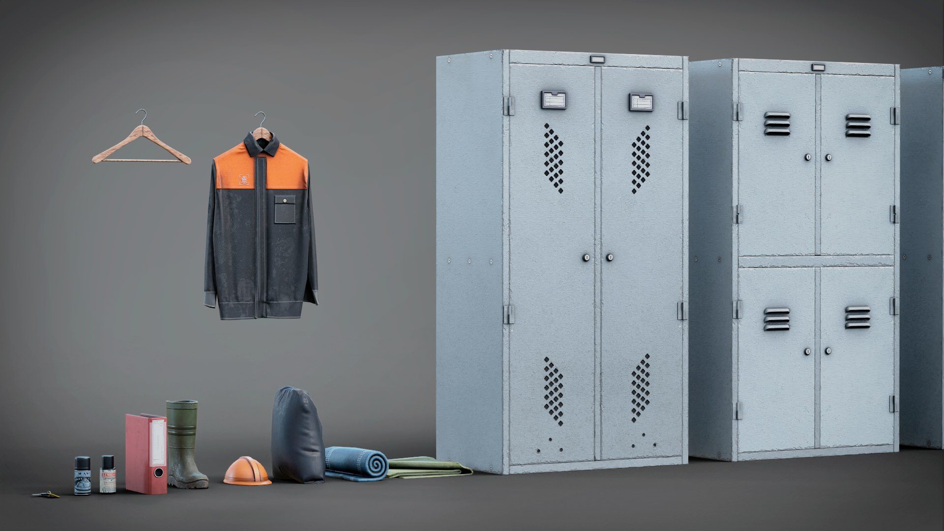 3D Lockers Pack with Props GameReady - TurboSquid 2182290