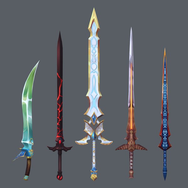 Handpainted Fantasy Swords Pack 3D 모델 - TurboSquid 2024422