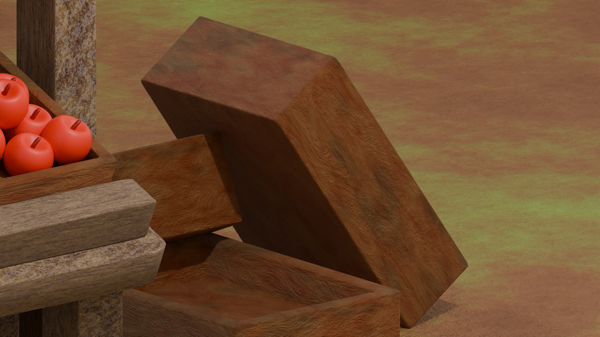 3D Medieval Apple Shop - TurboSquid 2353085