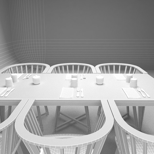 restaurant table chairs 3d max
