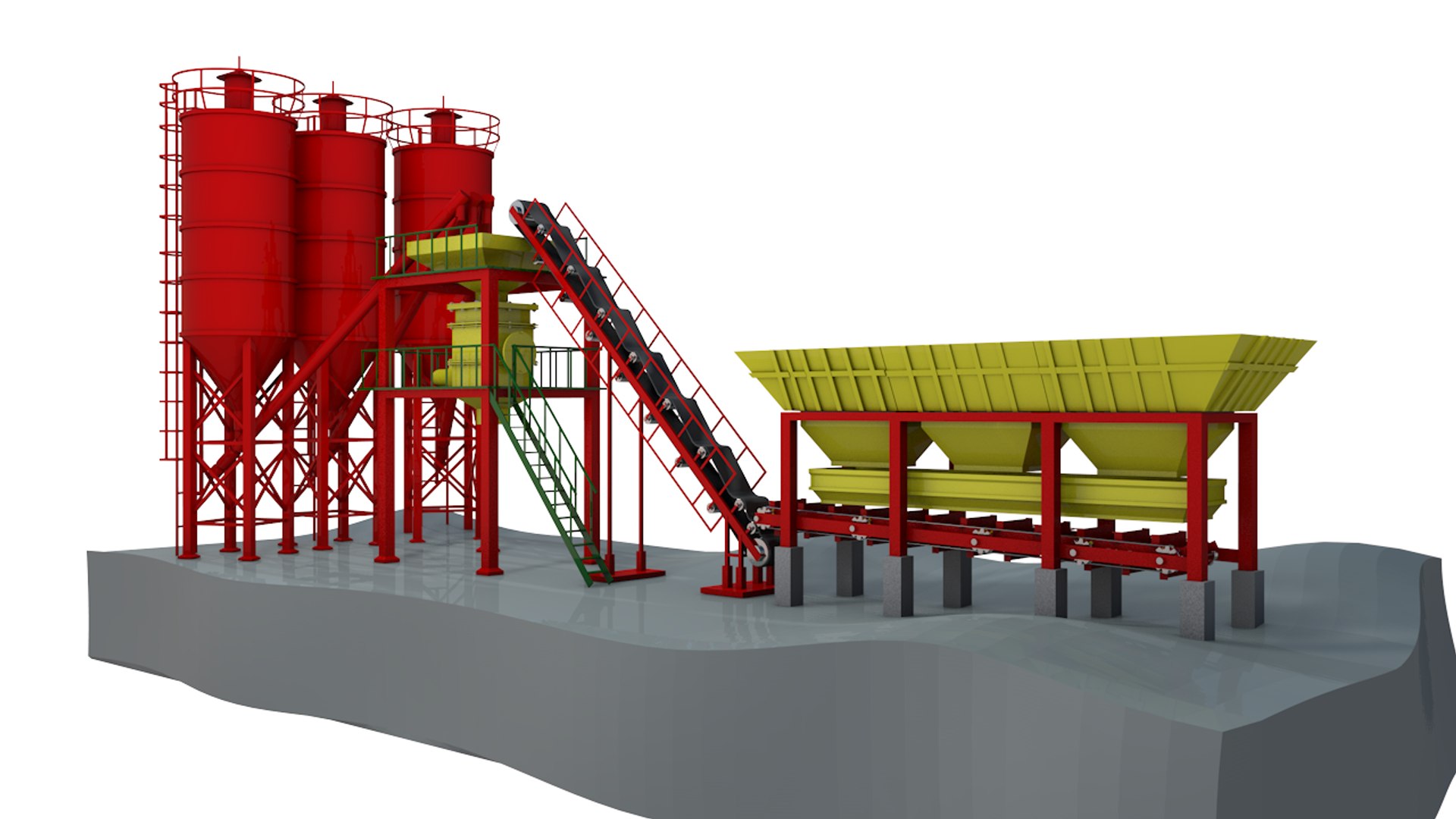 3d Model Plant Production Cement Factory
