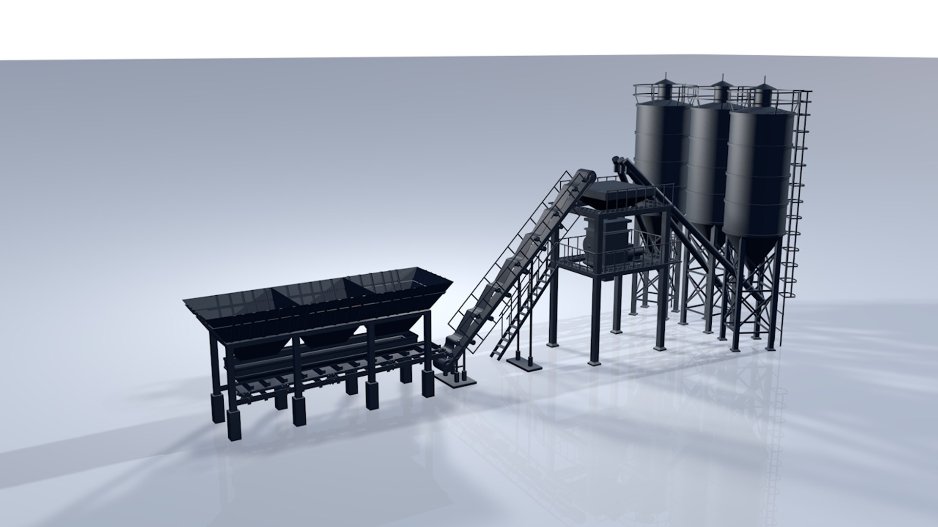 3d Model Plant Production Cement Factory