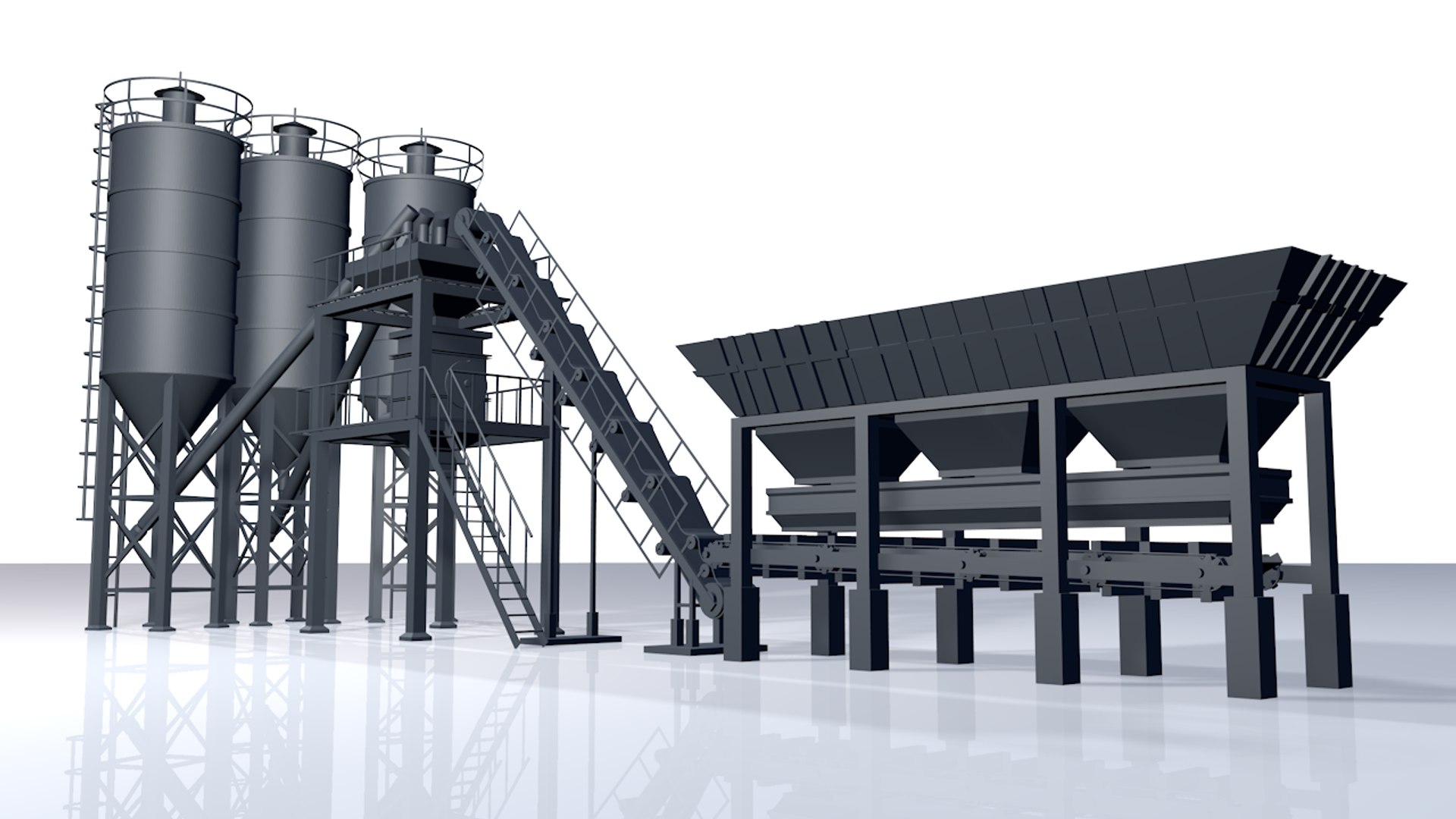 3d Model Plant Production Cement Factory