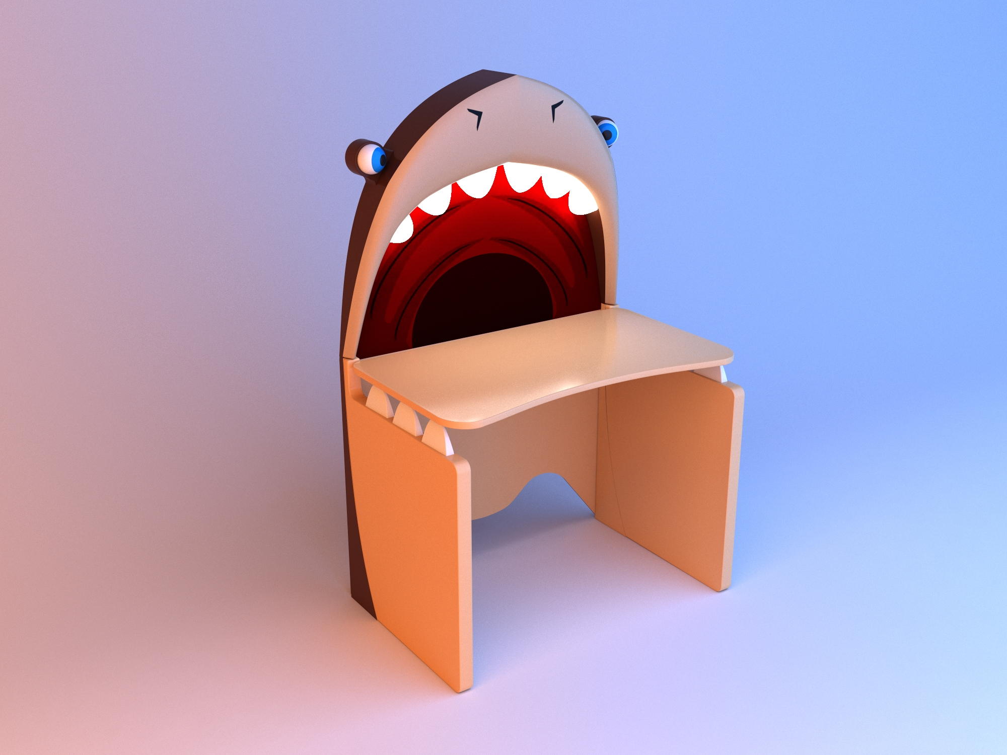 3D Kids shark table - TurboSquid 1902358