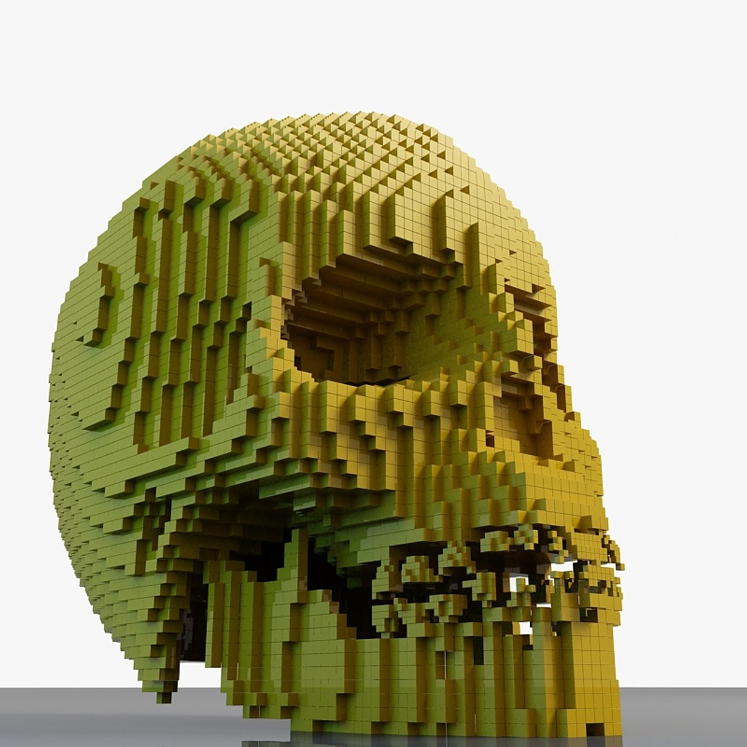 3dsmax Pixel Human Skull