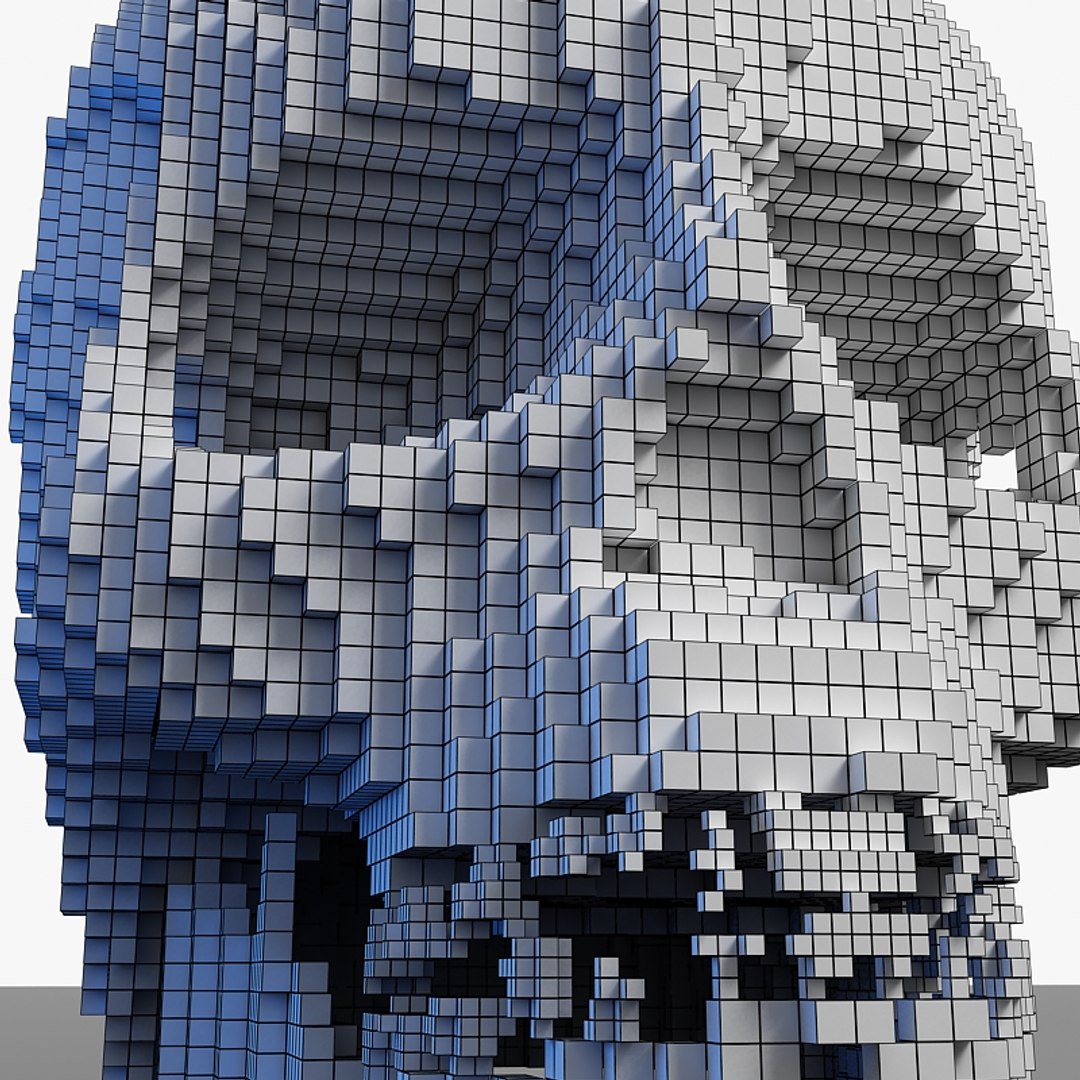 3dsmax Pixel Human Skull