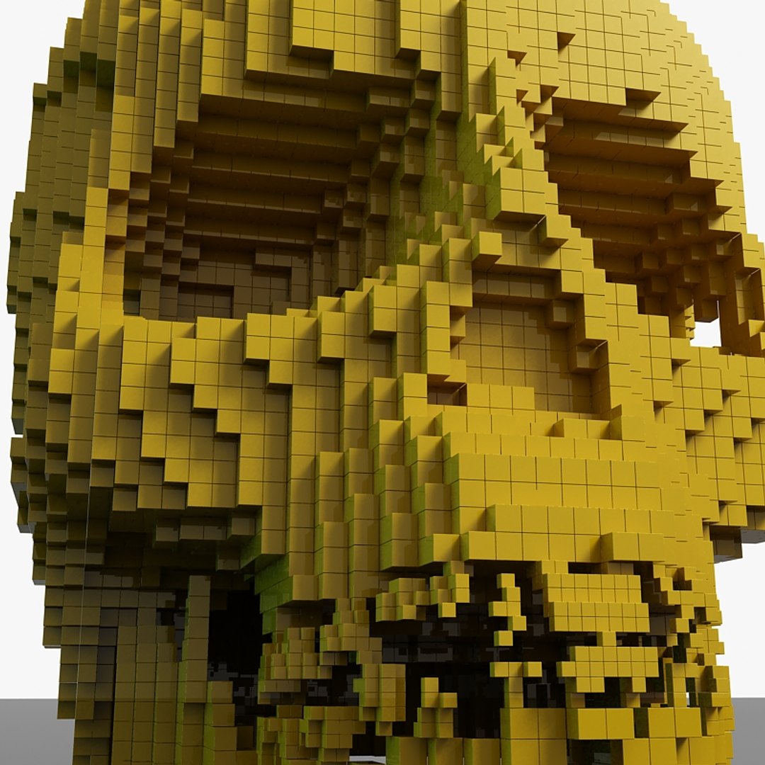 3dsmax Pixel Human Skull