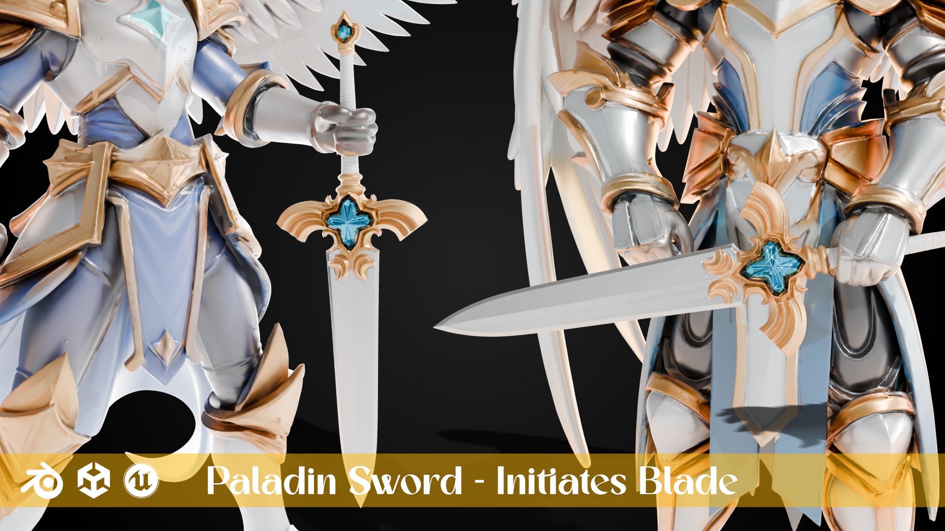Stylized Knight Sword - Paladin Sword - Initiates Blade 3D Model ...