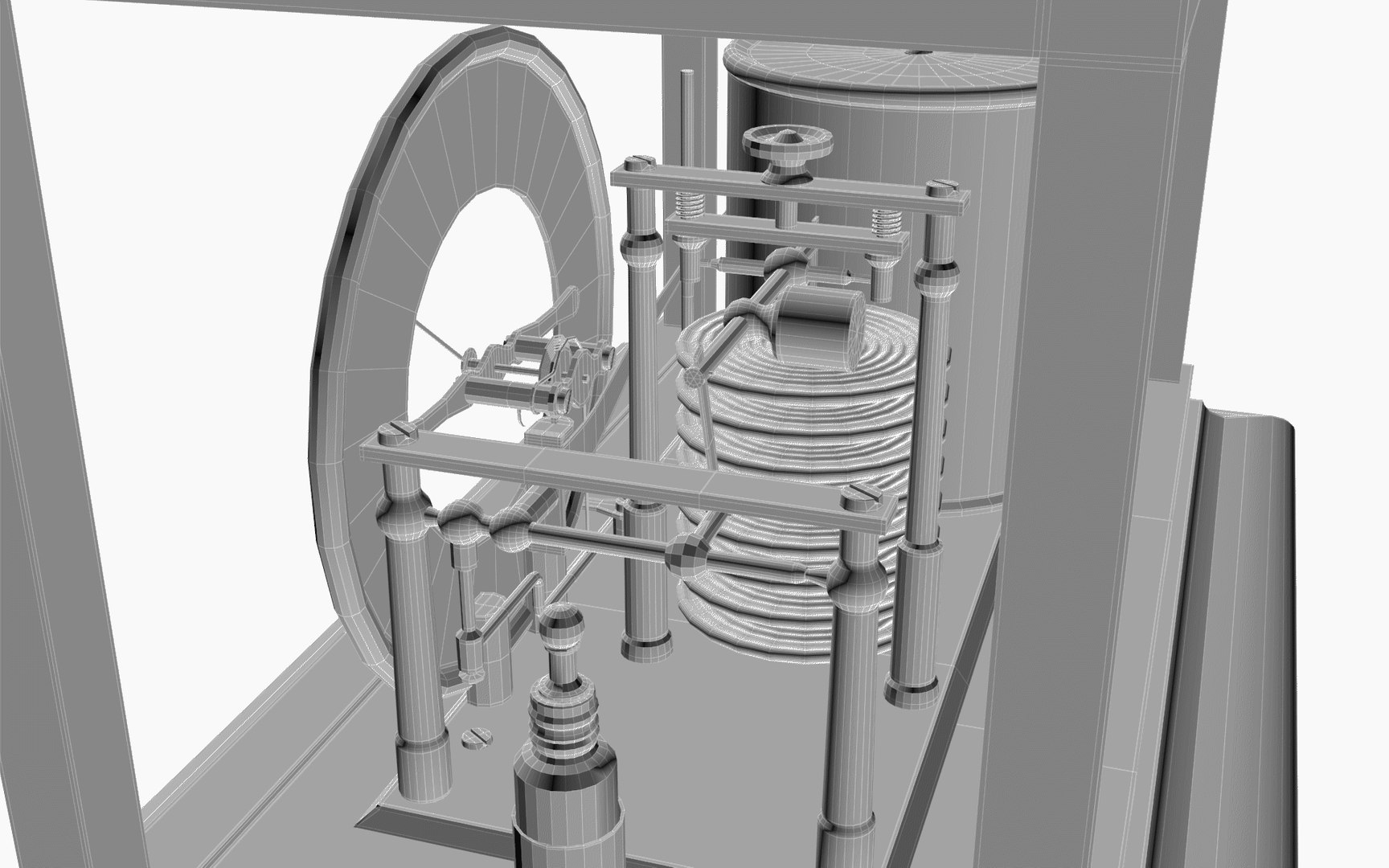 3D Antique Drum Barograph And Barometer - TurboSquid 2012527