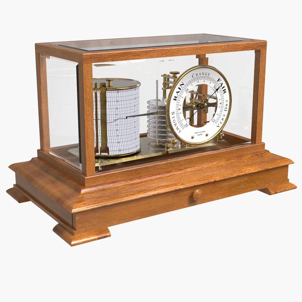 modelo 3d Barógrafo y barómetro de tambor antiguo - TurboSquid 2012527