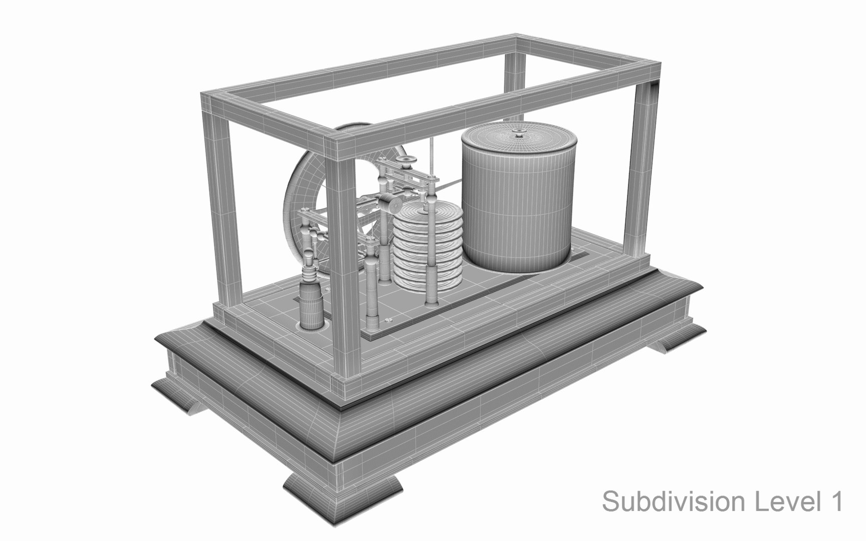 3D Antique Drum Barograph And Barometer - TurboSquid 2012527