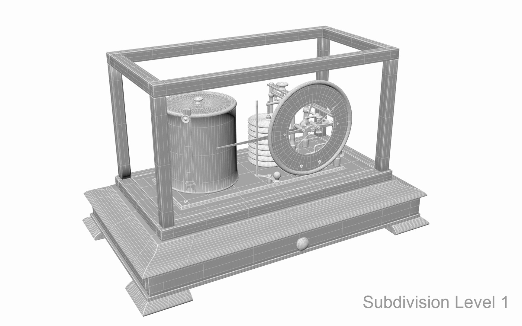3D Antique Drum Barograph And Barometer - TurboSquid 2012527