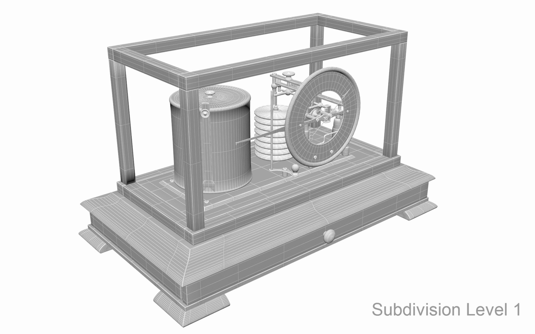 3D Antique Drum Barograph And Barometer - TurboSquid 2012527
