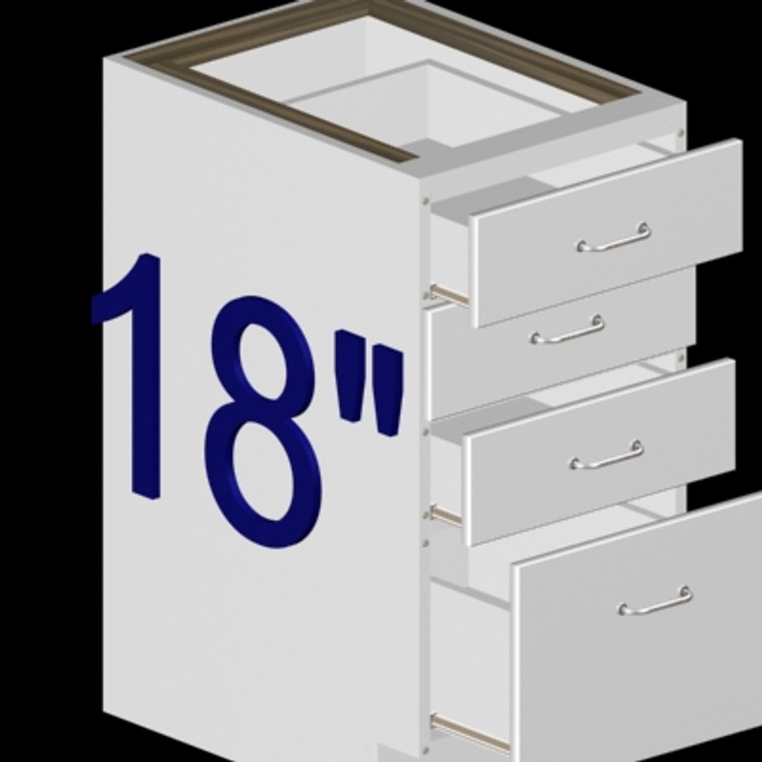 3d Model 18 Inch Kitchen Base