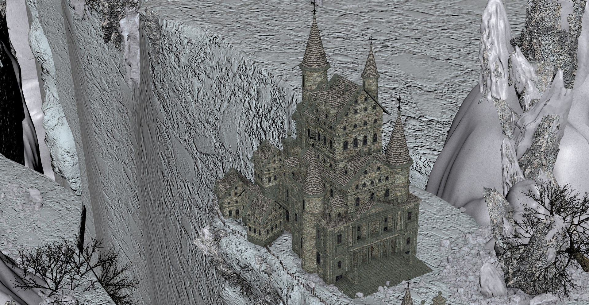 3D Fantasy Winter Iceberg Castle - TurboSquid 1901095