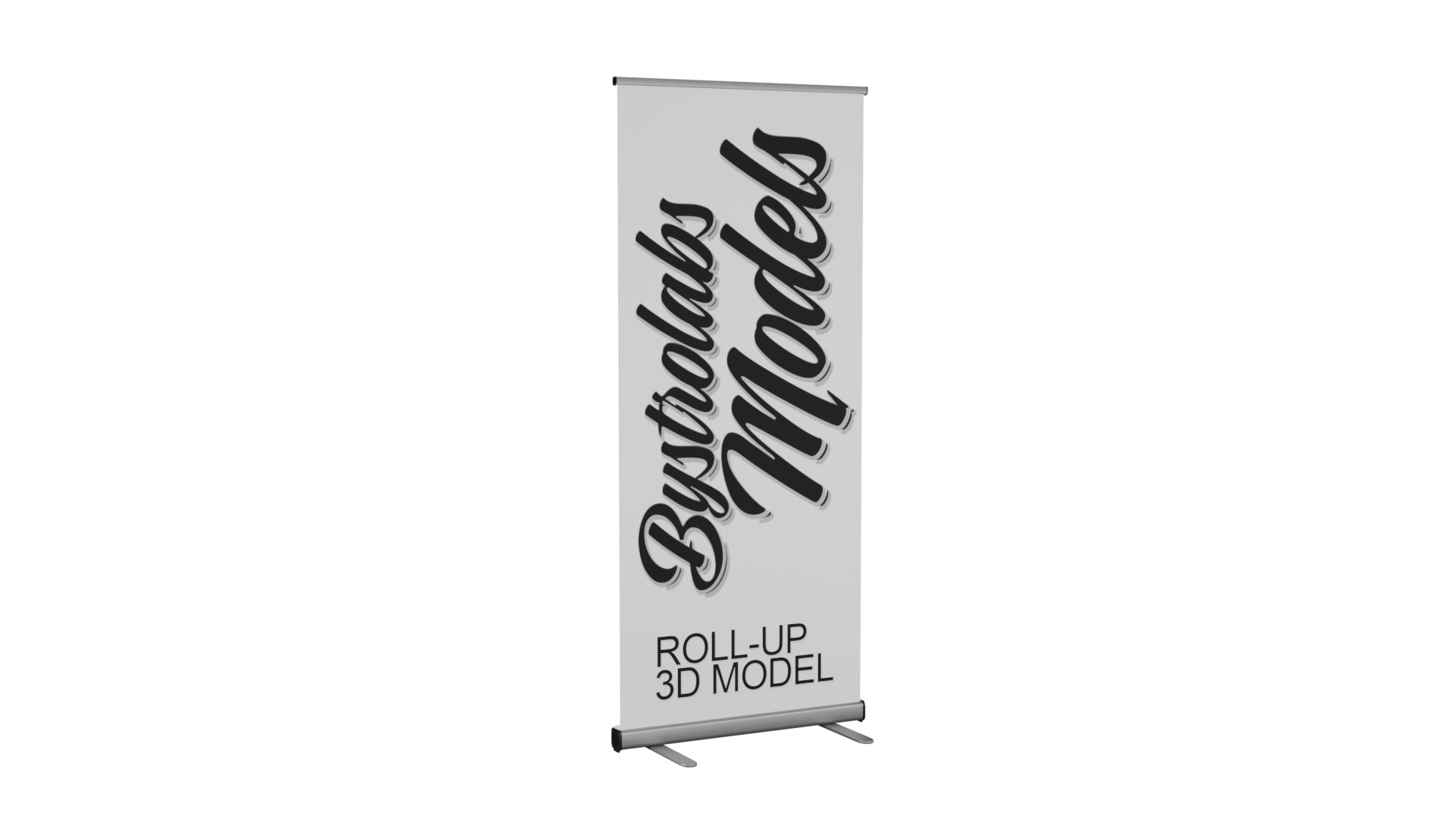 White Roll-up Banner 3D - TurboSquid 2219246