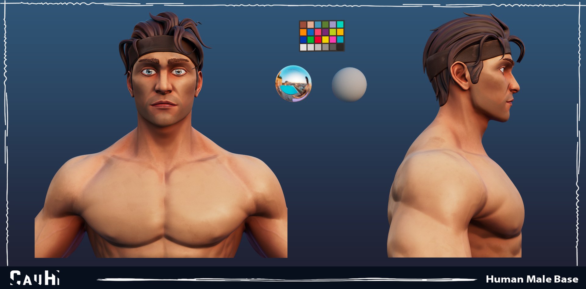 3D Stylized Male Anatomy Game Model Basemesh Model - TurboSquid 2018602