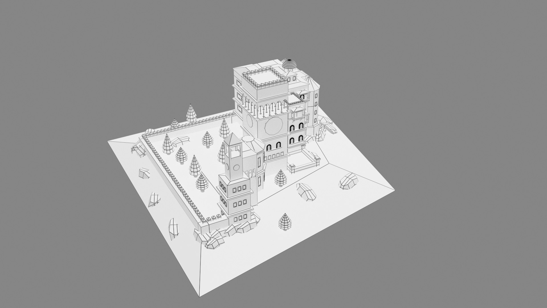 3D Low Poly Castle - Temple - Low-poly - TurboSquid 2093510