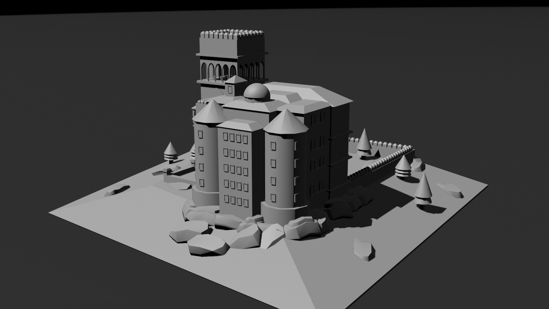 3D Low Poly Castle - Temple - Low-poly - TurboSquid 2093510