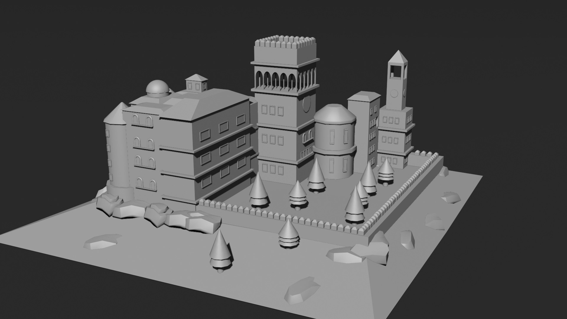 3D Low Poly Castle - Temple - Low-poly - TurboSquid 2093510