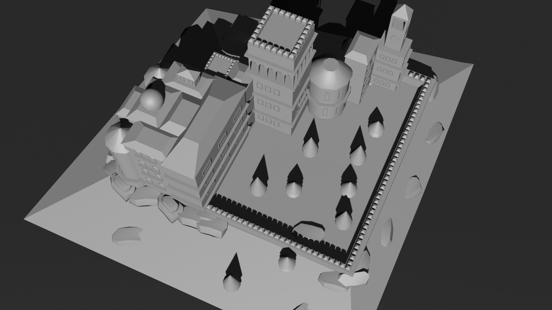 3D Low Poly Castle - Temple - Low-poly - TurboSquid 2093510
