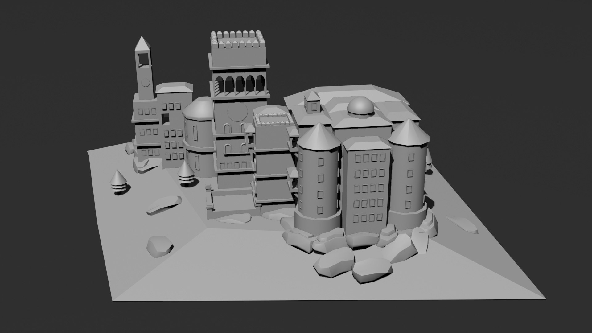 3D Low Poly Castle - Temple - Low-poly - TurboSquid 2093510