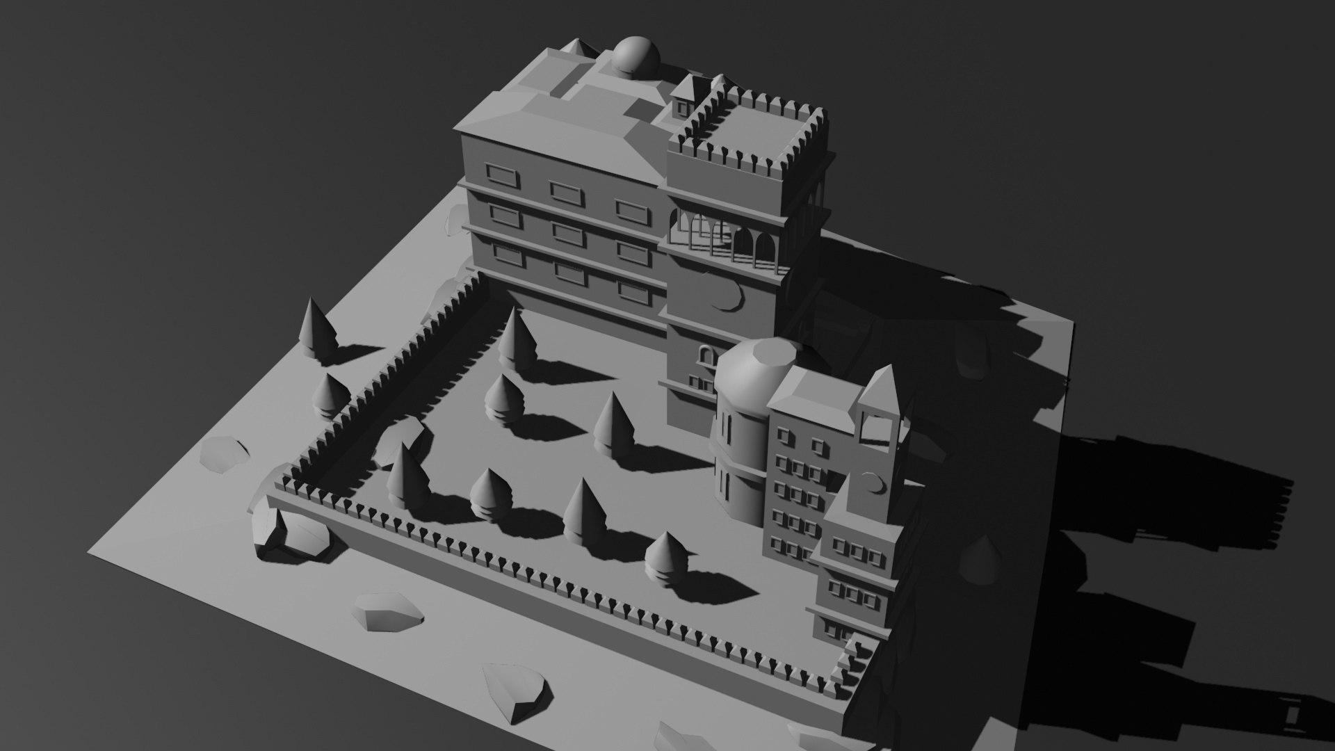 3D Low Poly Castle - Temple - Low-poly - TurboSquid 2093510