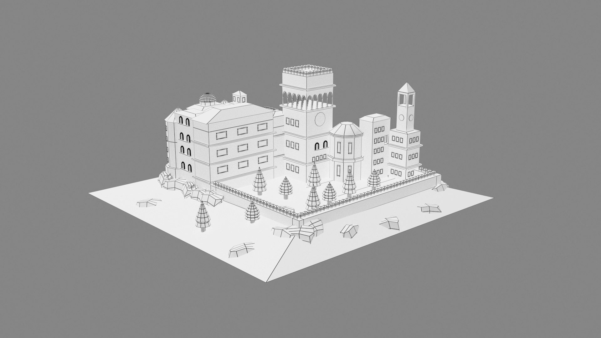 3D Low Poly Castle - Temple - Low-poly - TurboSquid 2093510