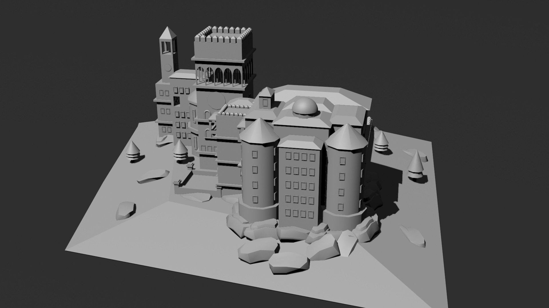3D Low Poly Castle - Temple - Low-poly - TurboSquid 2093510