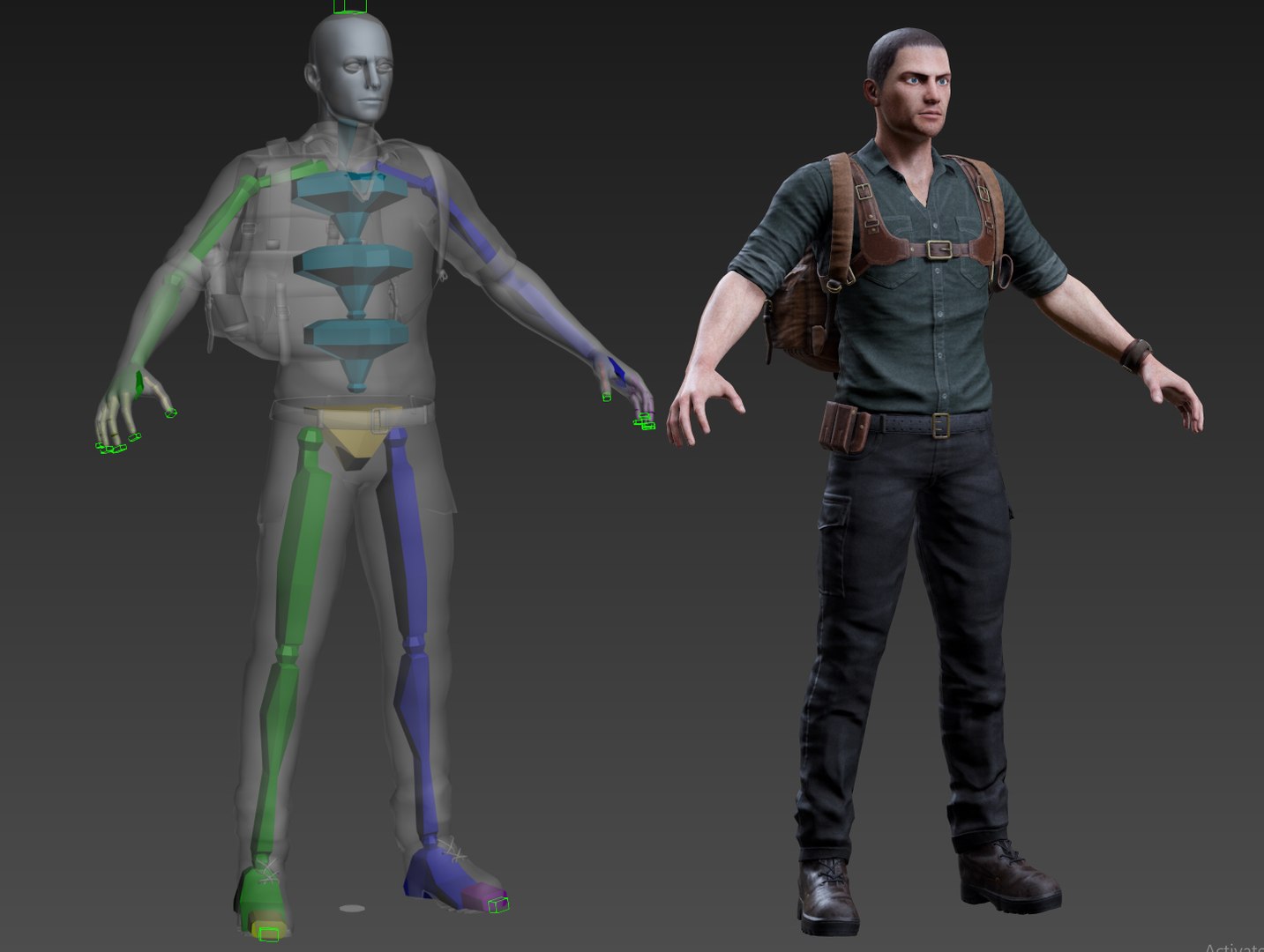 Male Survivor Model - TurboSquid 1226598