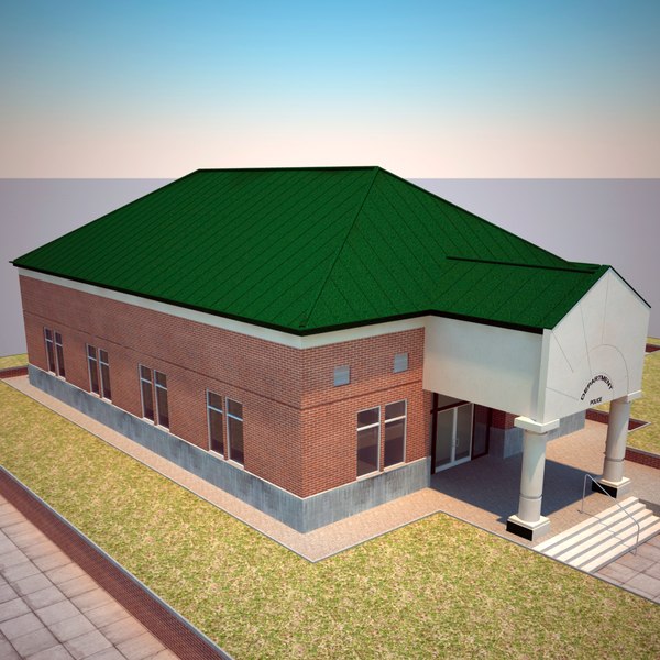 realistic police dept station 3d model