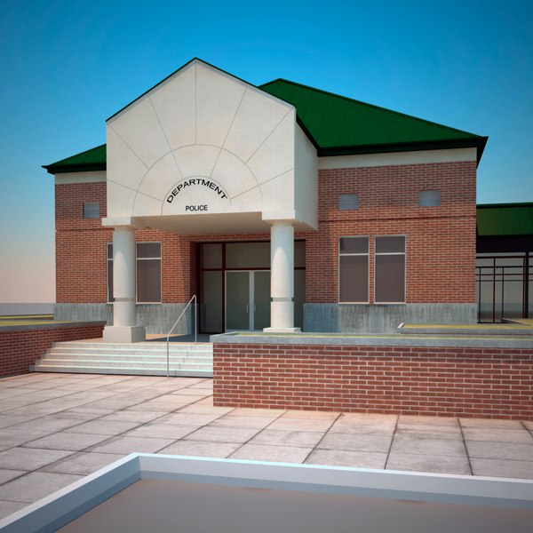 realistic police dept station 3d model