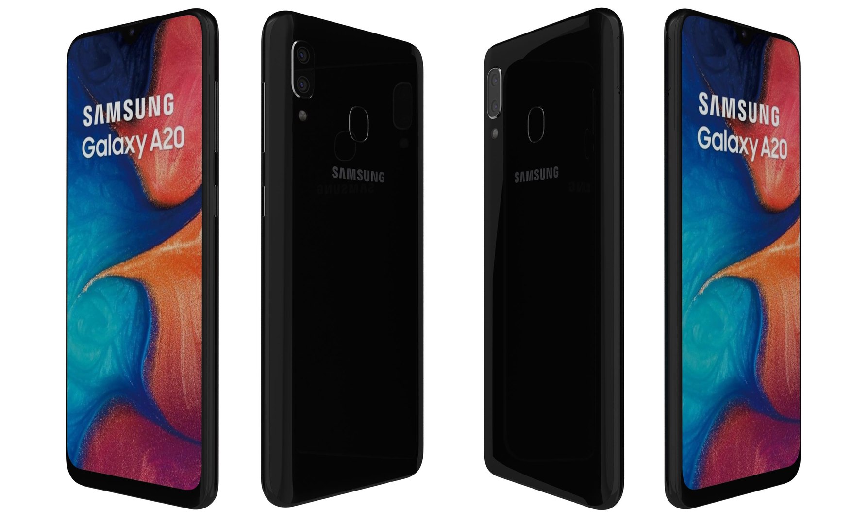Samsung Galaxy A20 Colors Model - TurboSquid 1407993