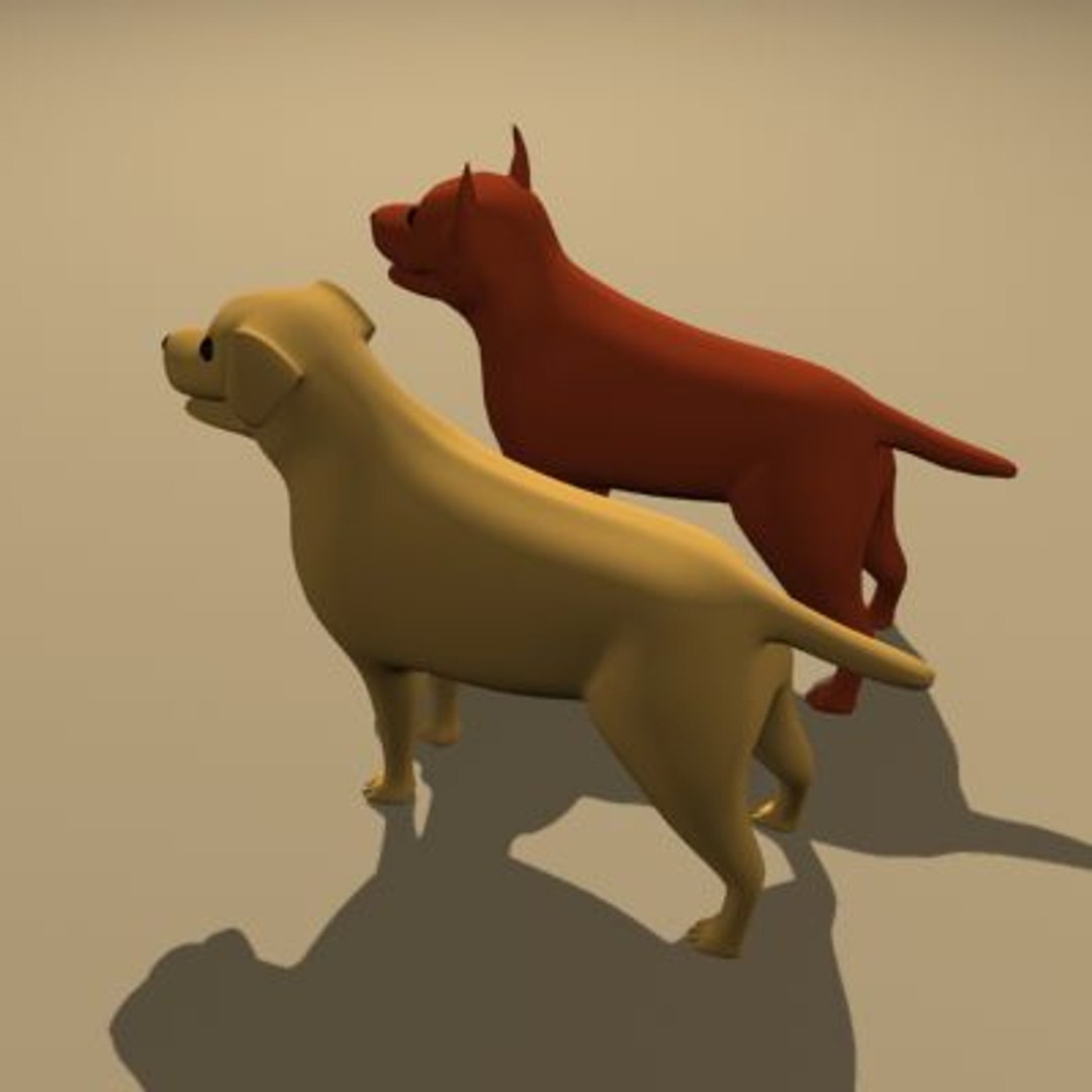3d Model Character Studio Dogs Rigged