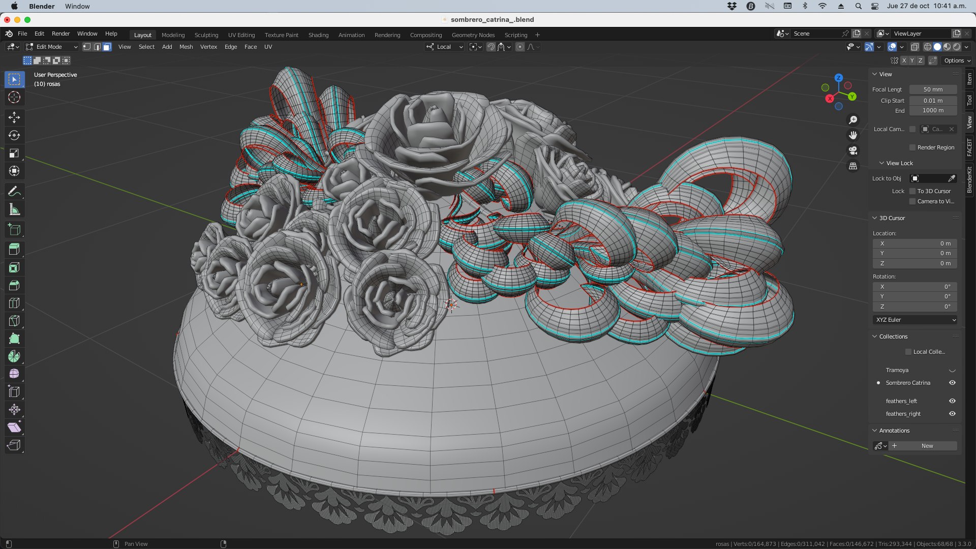 3D Sombrero Catrina Model - TurboSquid 1979030