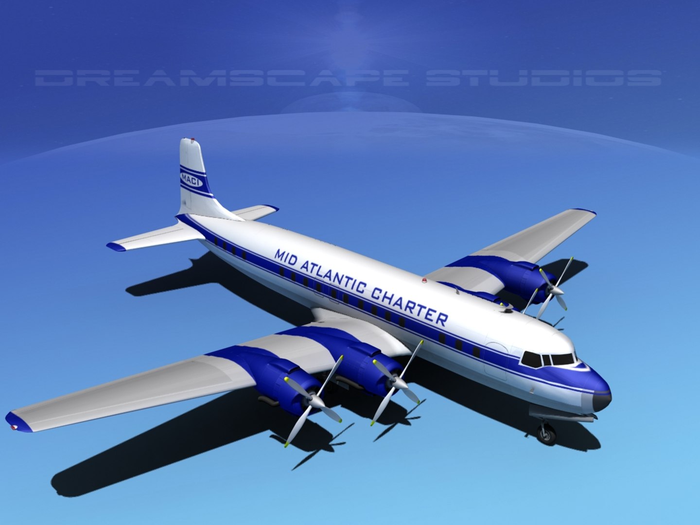 3d Douglas Dc-7c Dc-7