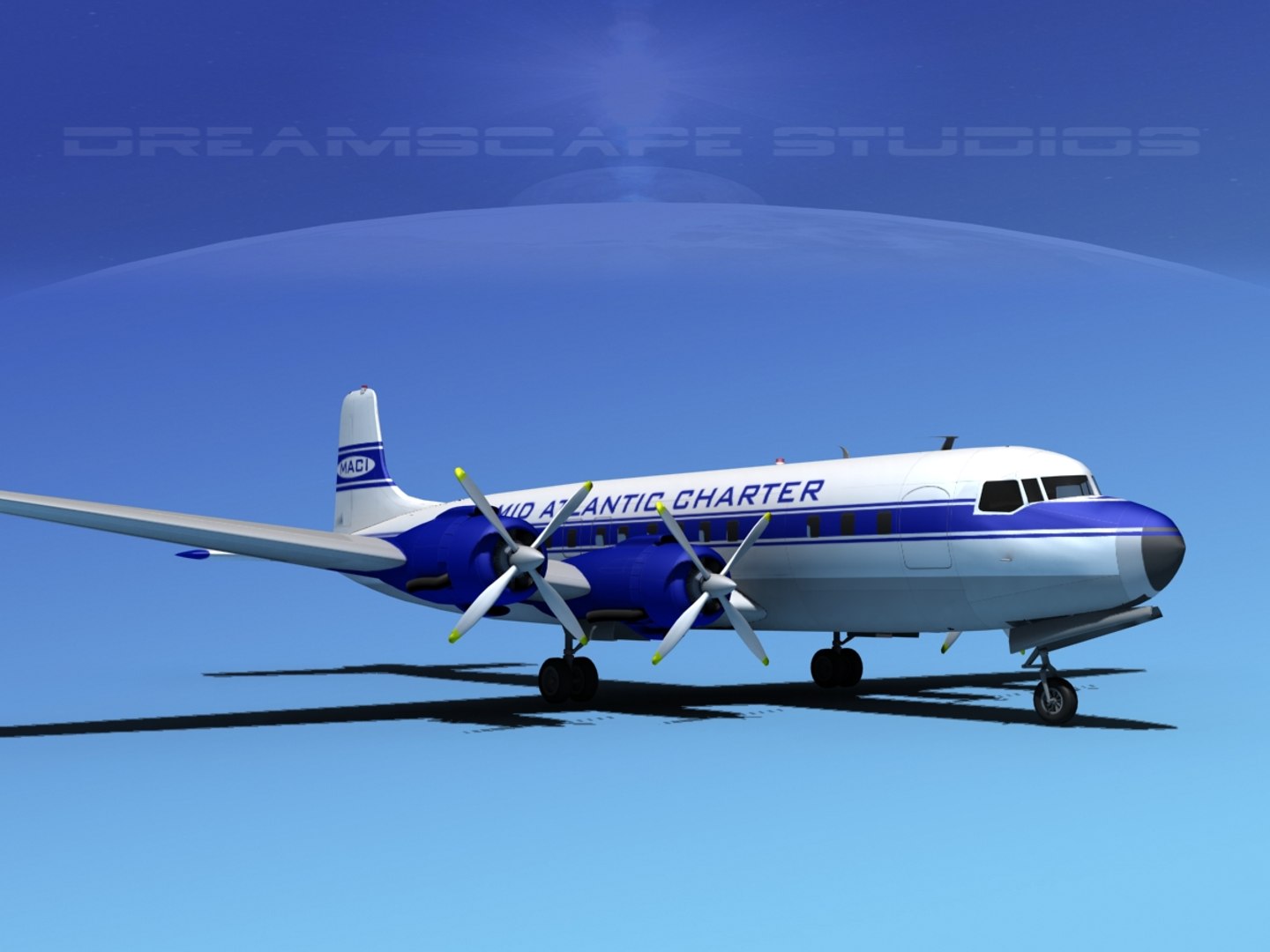3d Douglas Dc-7c Dc-7