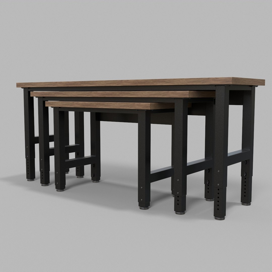 3D 1 Adjustable Height Workbench 3 In 1 - TurboSquid 2039187