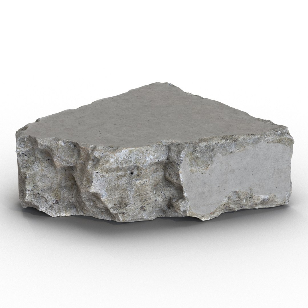 3d Concrete Chunk 8 Materials Model