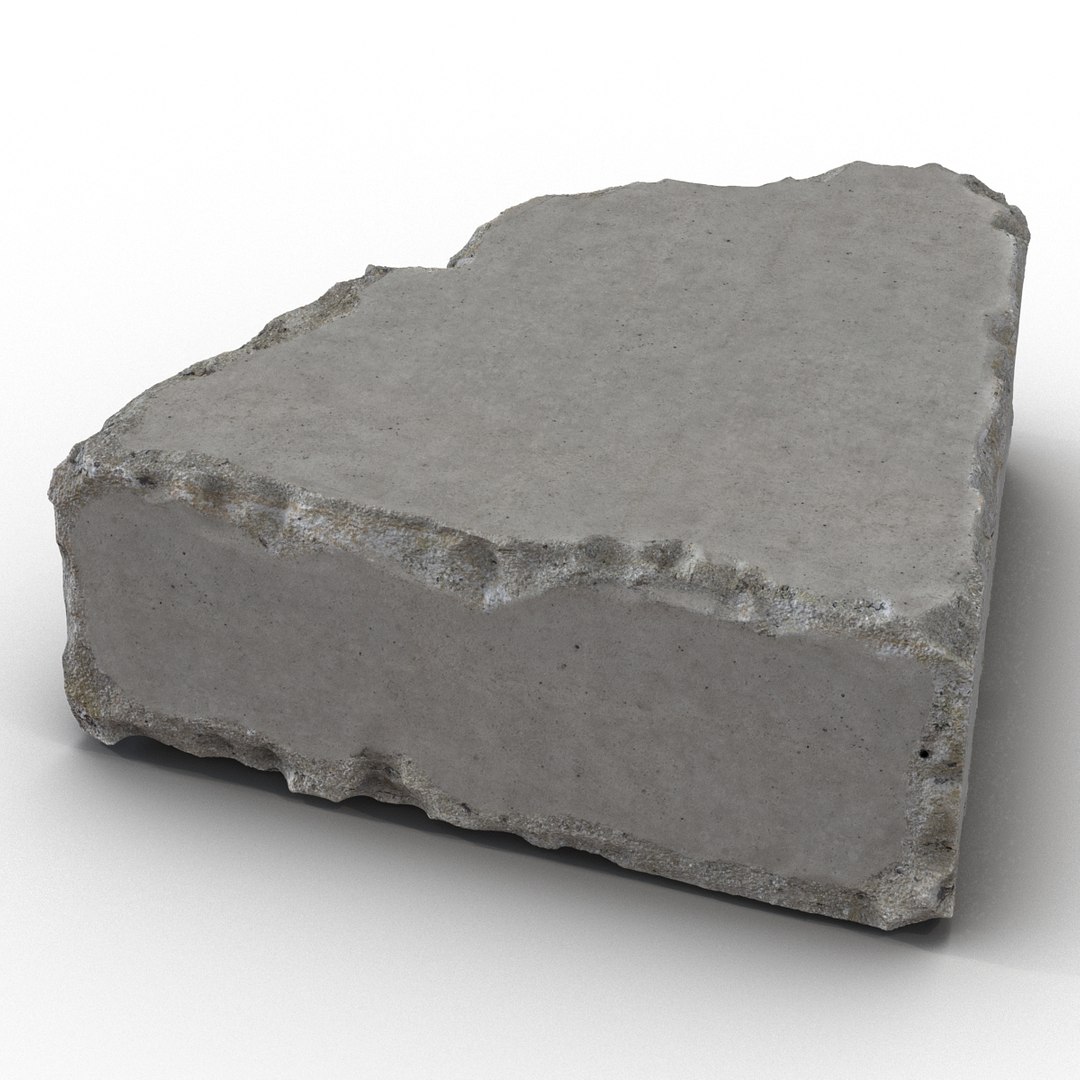 3d Concrete Chunk 8 Materials Model