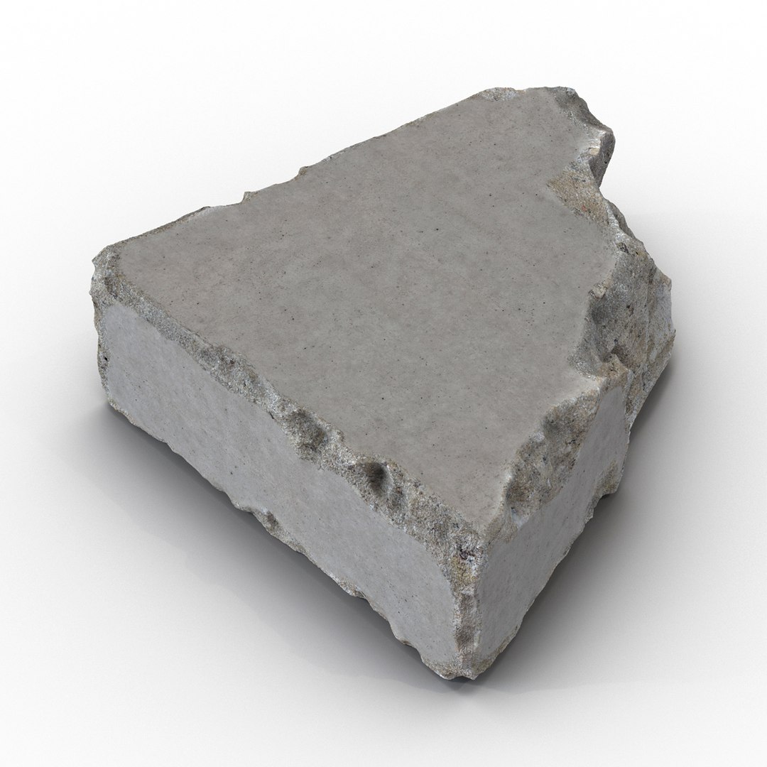 3d concrete chunk 8 materials model