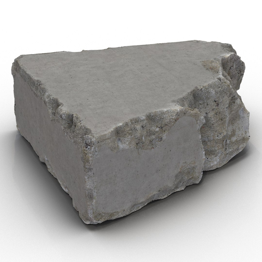 3d Concrete Chunk 8 Materials Model