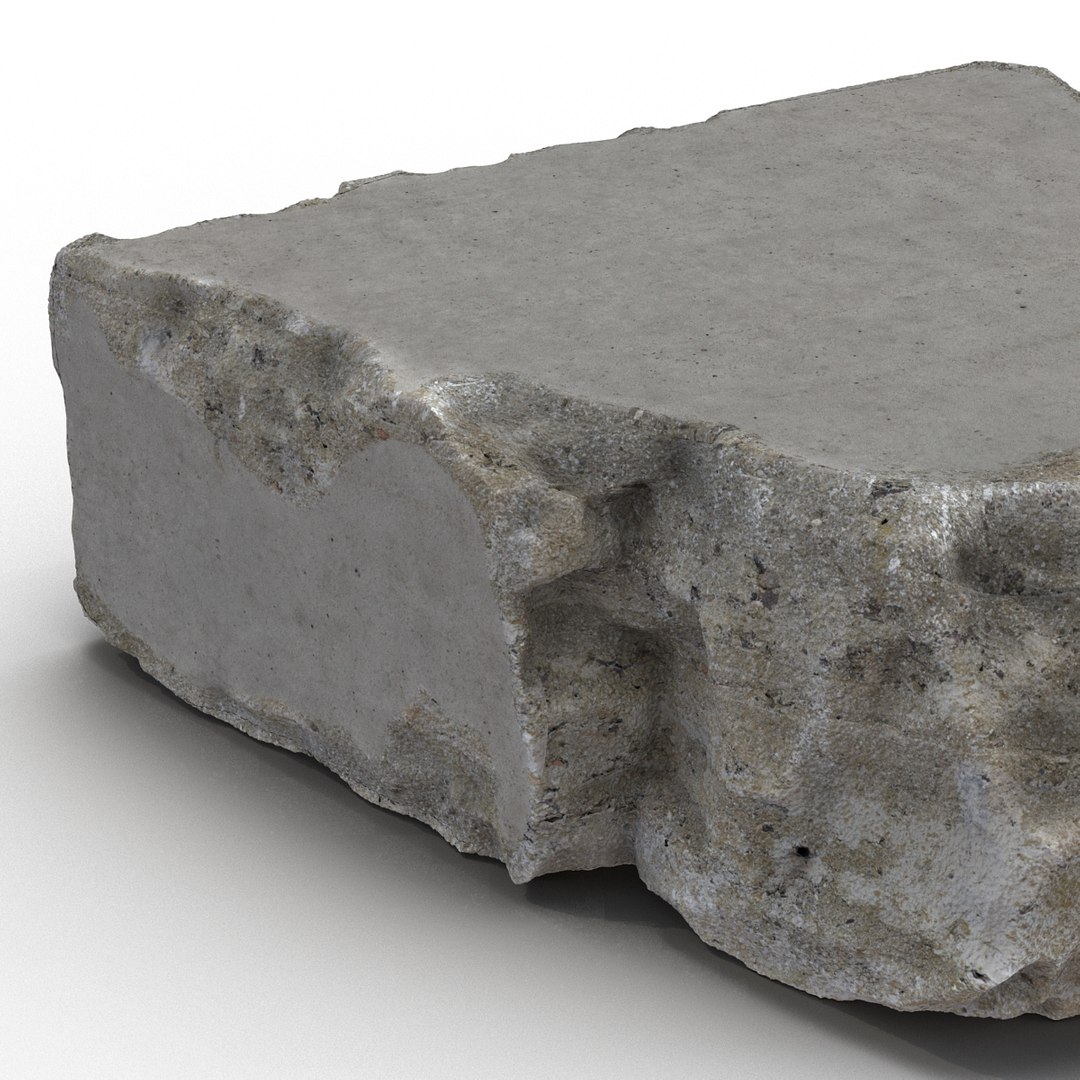 3d Concrete Chunk 8 Materials Model