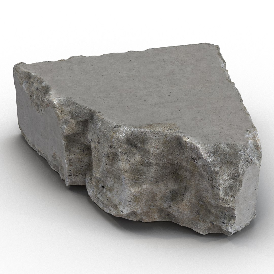 3d Concrete Chunk 8 Materials Model