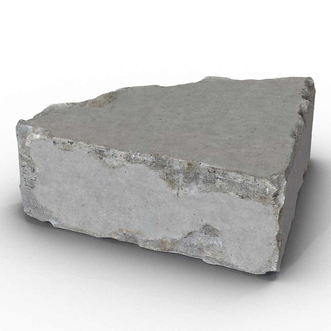 3d Concrete Chunk 8 Materials Model