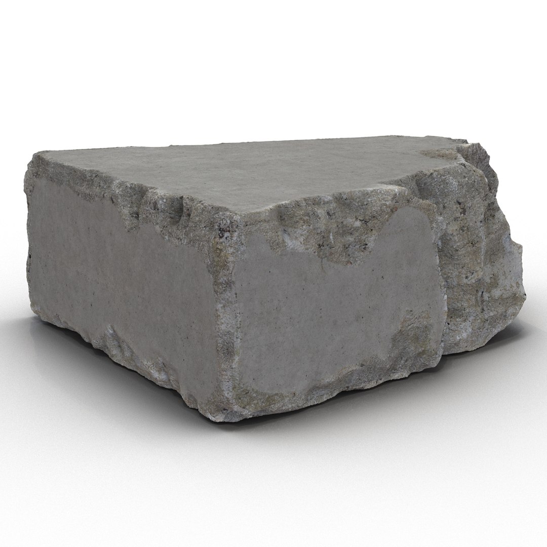 3d Concrete Chunk 8 Materials Model